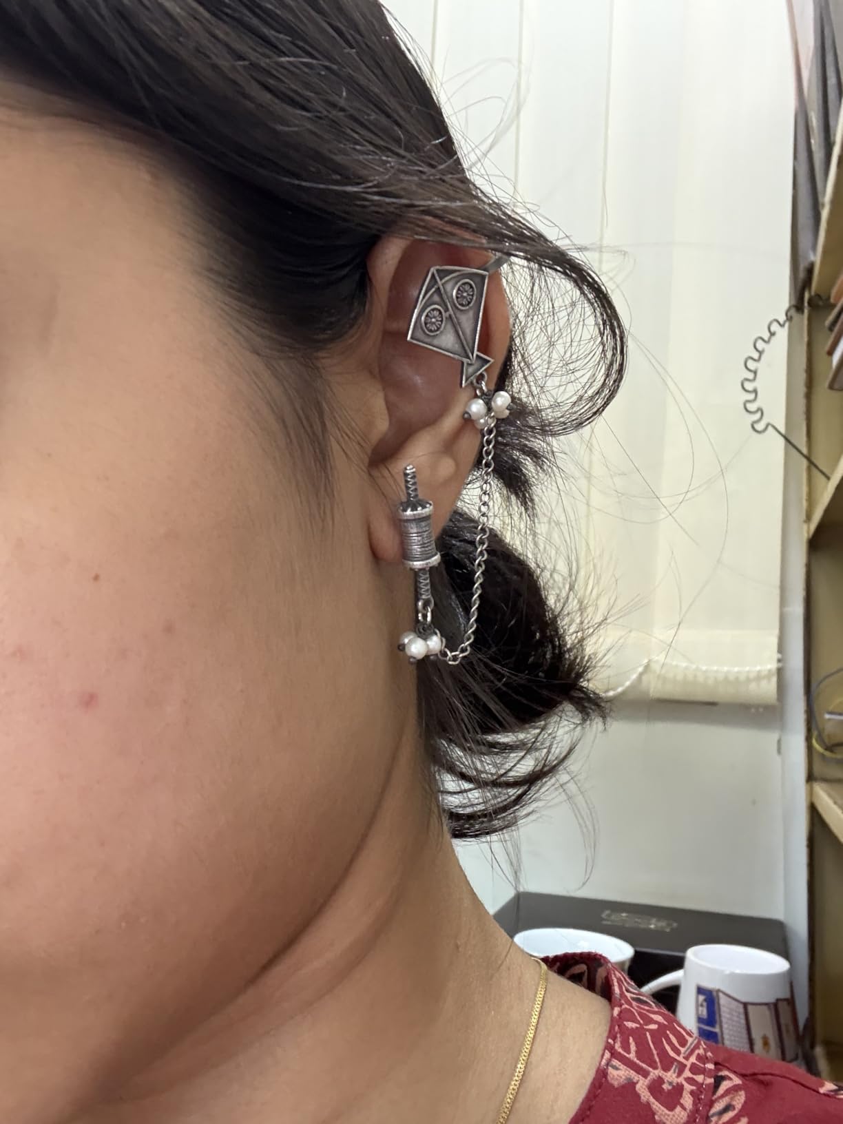 Dulcett India Earcuffs for Women and Girls | Silver Platted Kite and ...