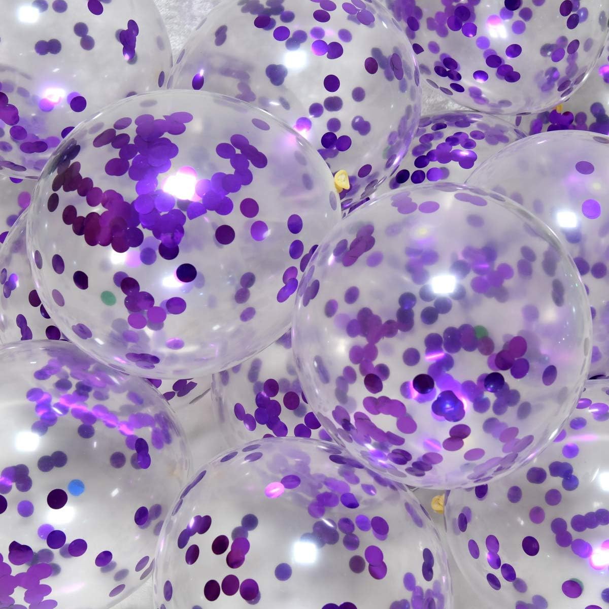 Amazon.com: Purple Confetti Balloons Party Balloons 12inch 50 Pcs Latex ...