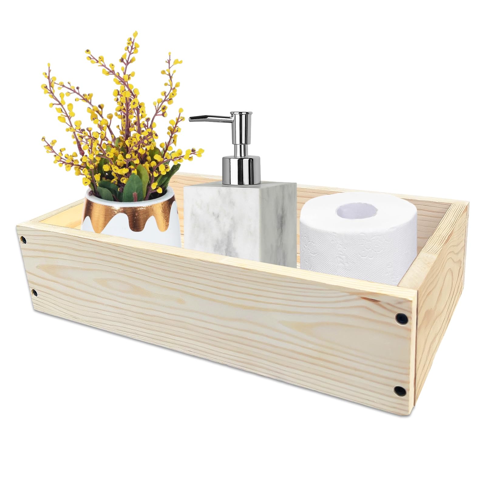 Amazon.com: Lnond Wooden Bathroom Decor Box for Toilet Paper Storage ...