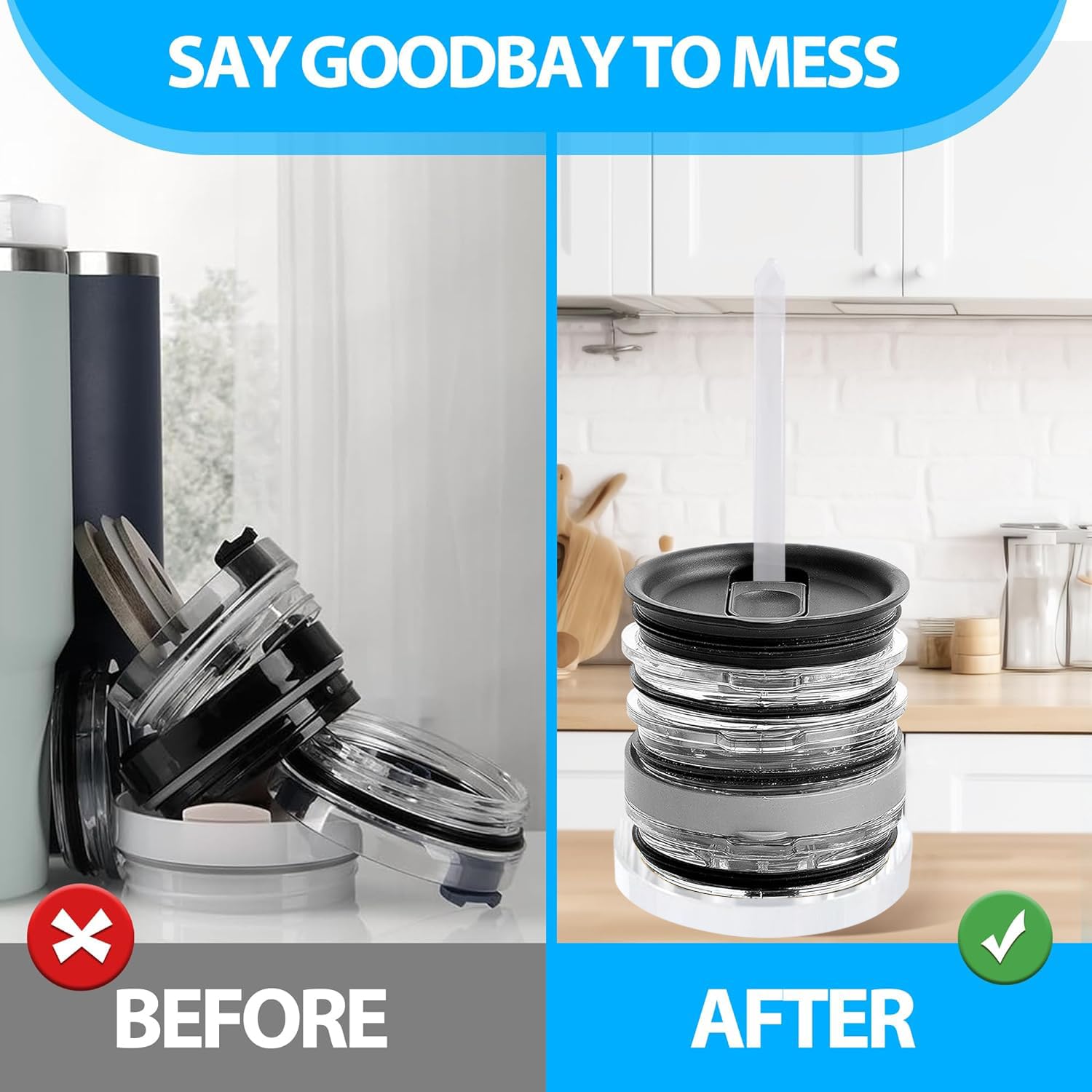 Snapklik.com : UWSTE Tumbler Lid Organize - Space - Saving Design-Slim ...
