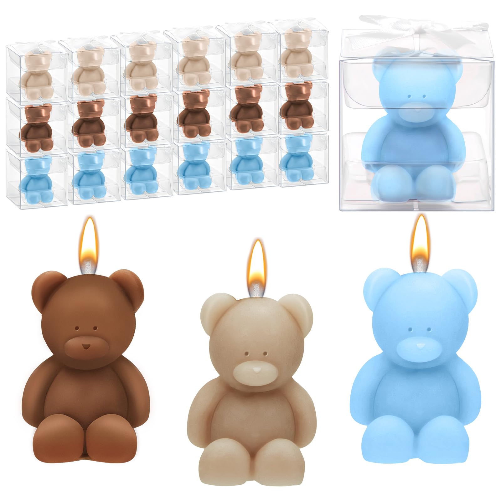 Amazon.com: Dansib 50 Pcs Bear Baby Shower Candle Favors Bear Baby ...