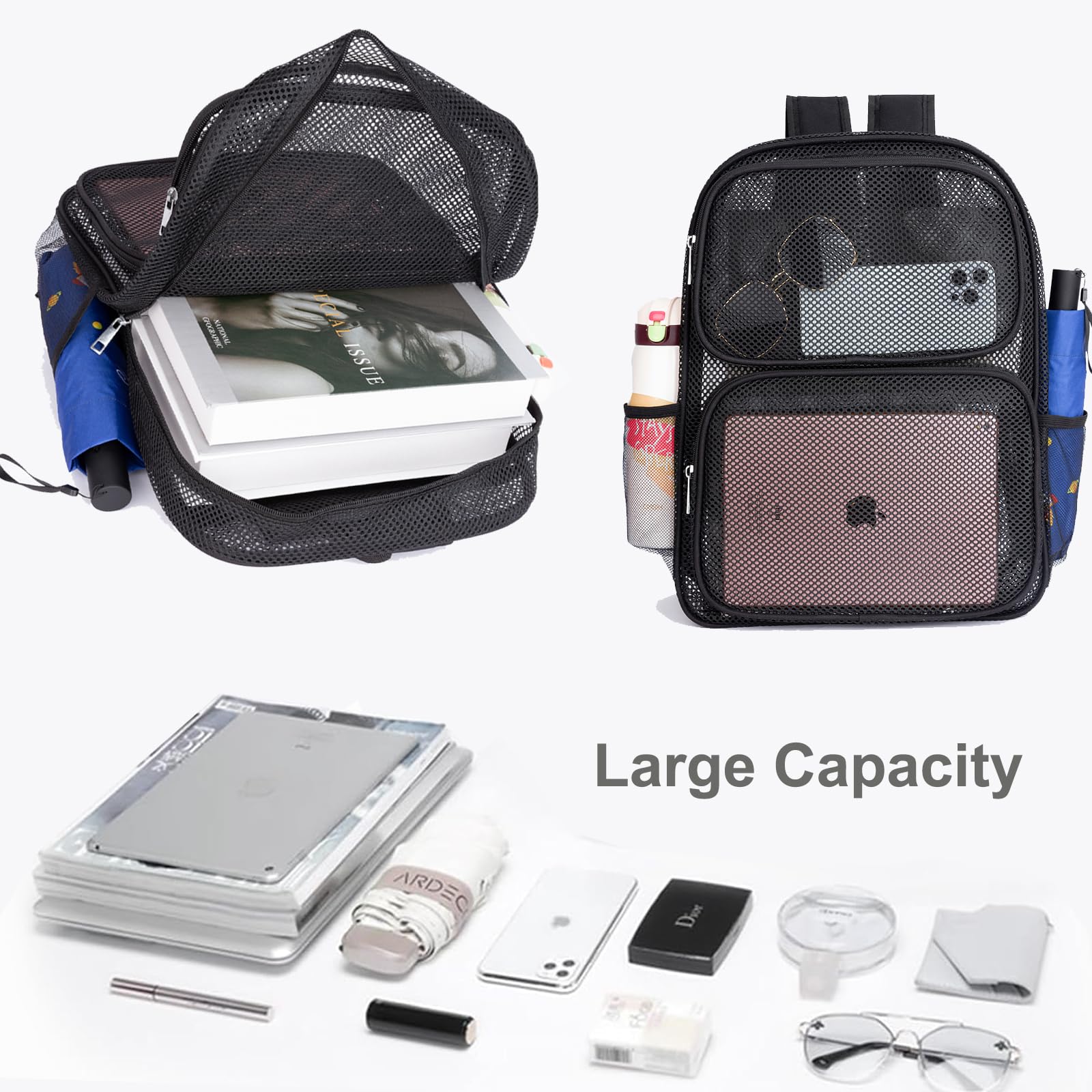 Snapklik.com : Enttgo Mesh Backpack For School Heavy Duty Mesh Book Bag ...
