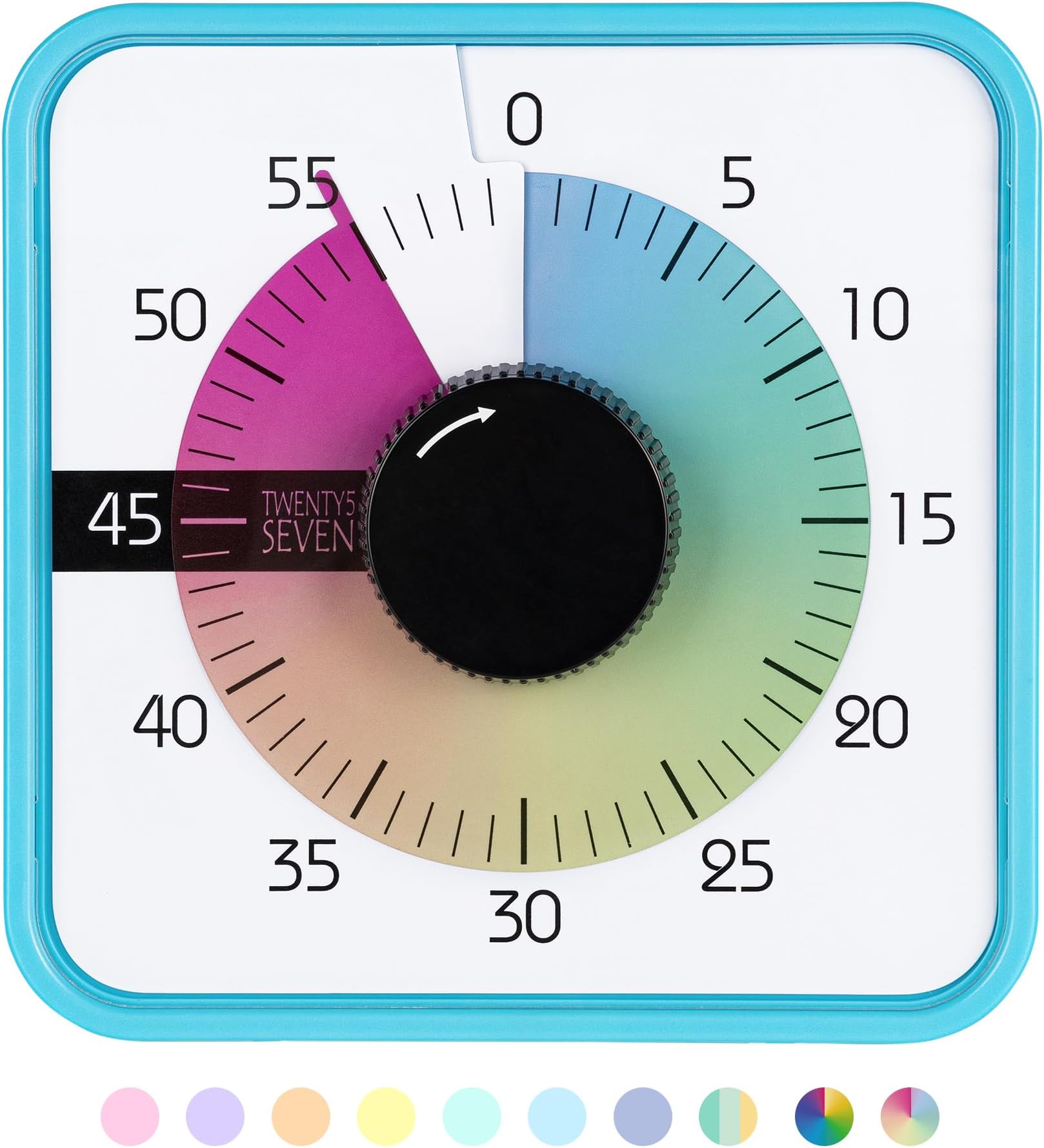 TWENTY5 SEVEN Countdown Timer 7.5 inch; 60 Minute 1 Hour Visual Timer ...