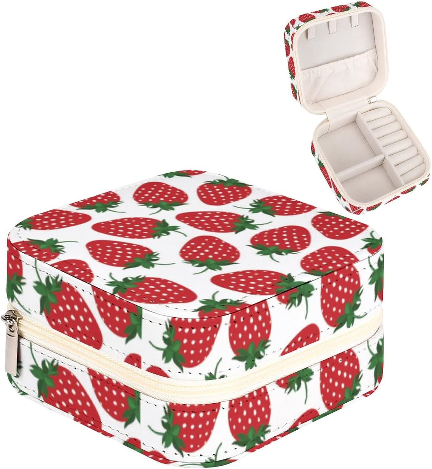 Amazon.com: Ysidec Red Strawberry Fruit Travel Jewelry Box Organizer ...
