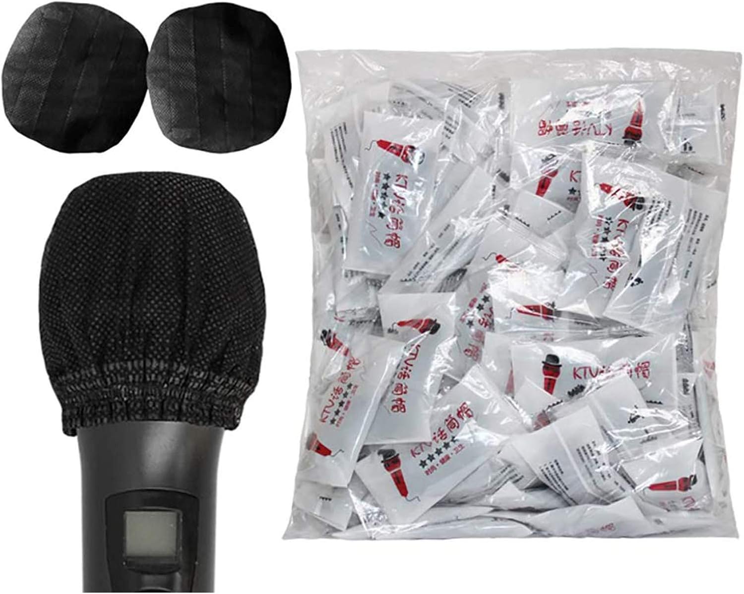 200 Pcs Disposable Microphone Cover Dust Cover Non Woven Fabric Spray ...