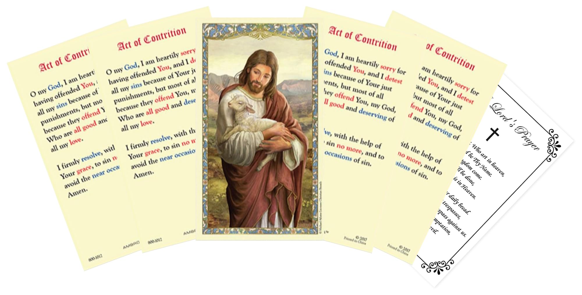 Amazon.com : Act Of Contrition Prayer Card - The Lord's Prayer Card ...