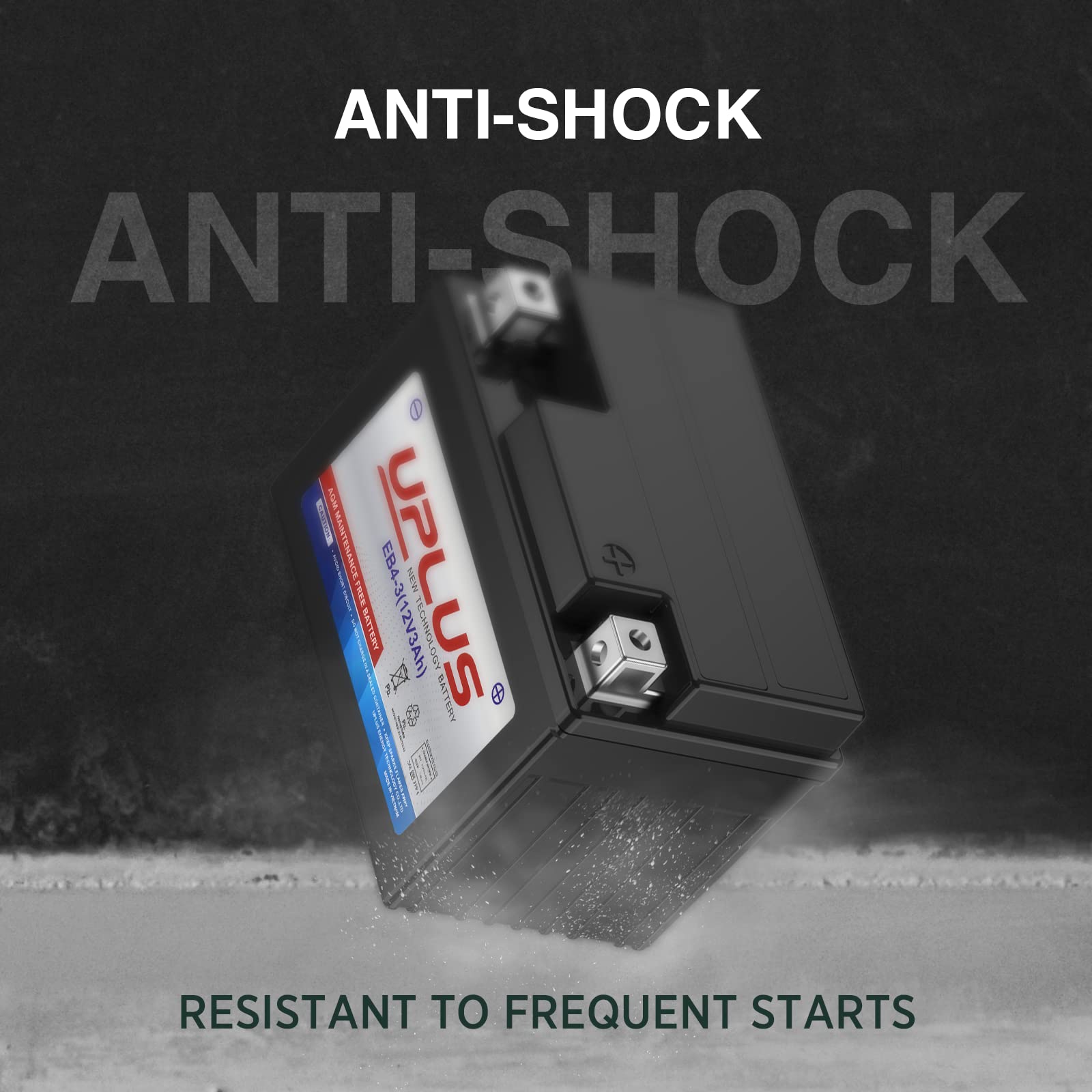 UPLUS YTX4L-BS AGM Battery, EB4-3 12V 3Ah SLA Batteries Maintenance ...