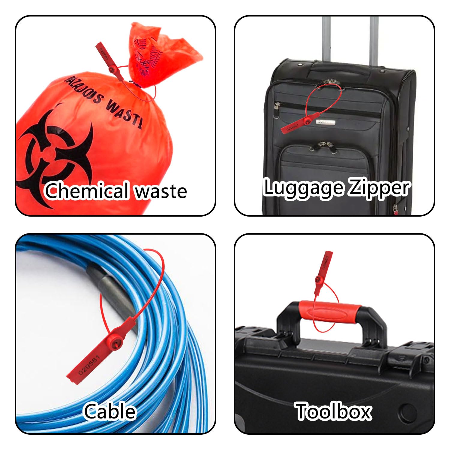 Snapklik.com : (500pcs) 11 Inch Plastic Numbered Security Seal Pull ...