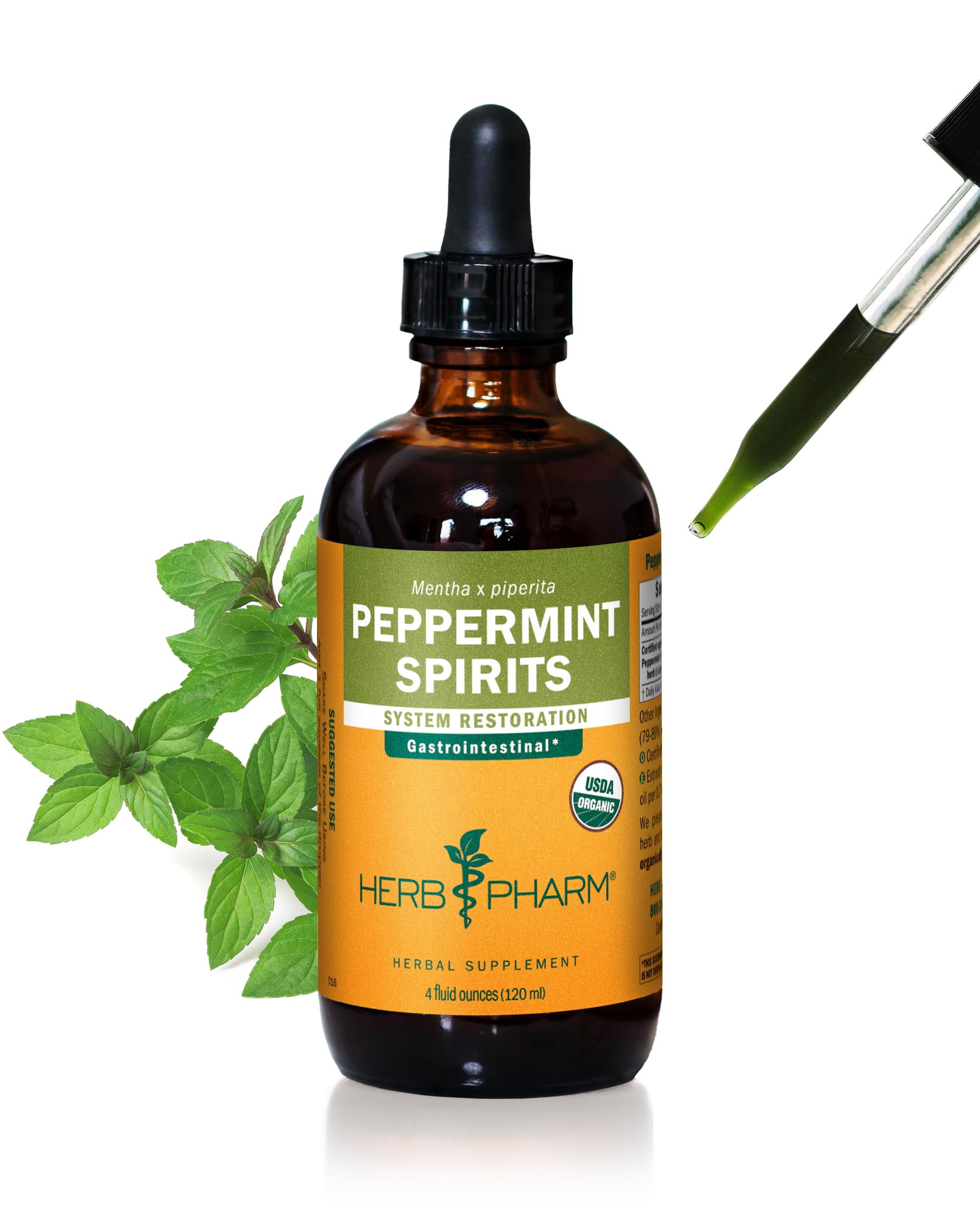 Amazon.com: Herb Pharm Certified Organic Peppermint Spirits Liquid ...
