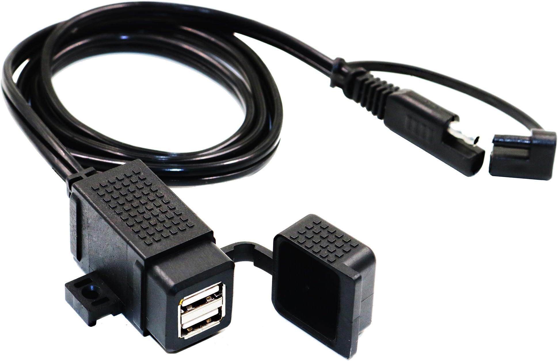 MOTOPOWER 3.1Amp Waterproof Dual Motorcycle USB Charger Kit with SAE ...