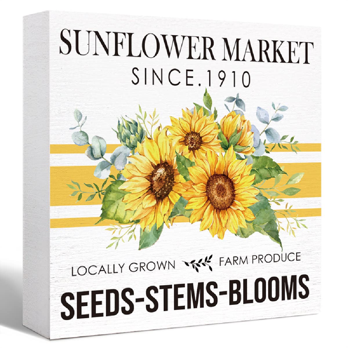 Amazon.com: Farm Fresh Sunflower Wood Box Sign Sunflower Market Wooden ...