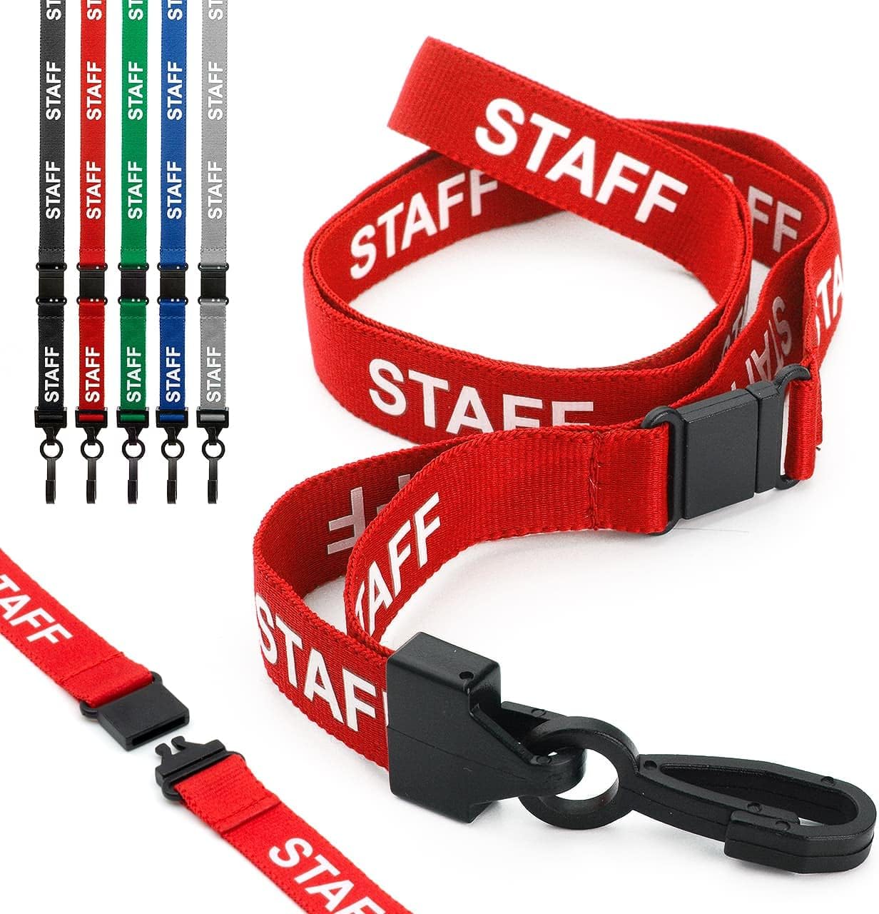 CKB LTD Staff LANYARDS Breakaway Safety Lanyard Pre-Printed Text Neck ...