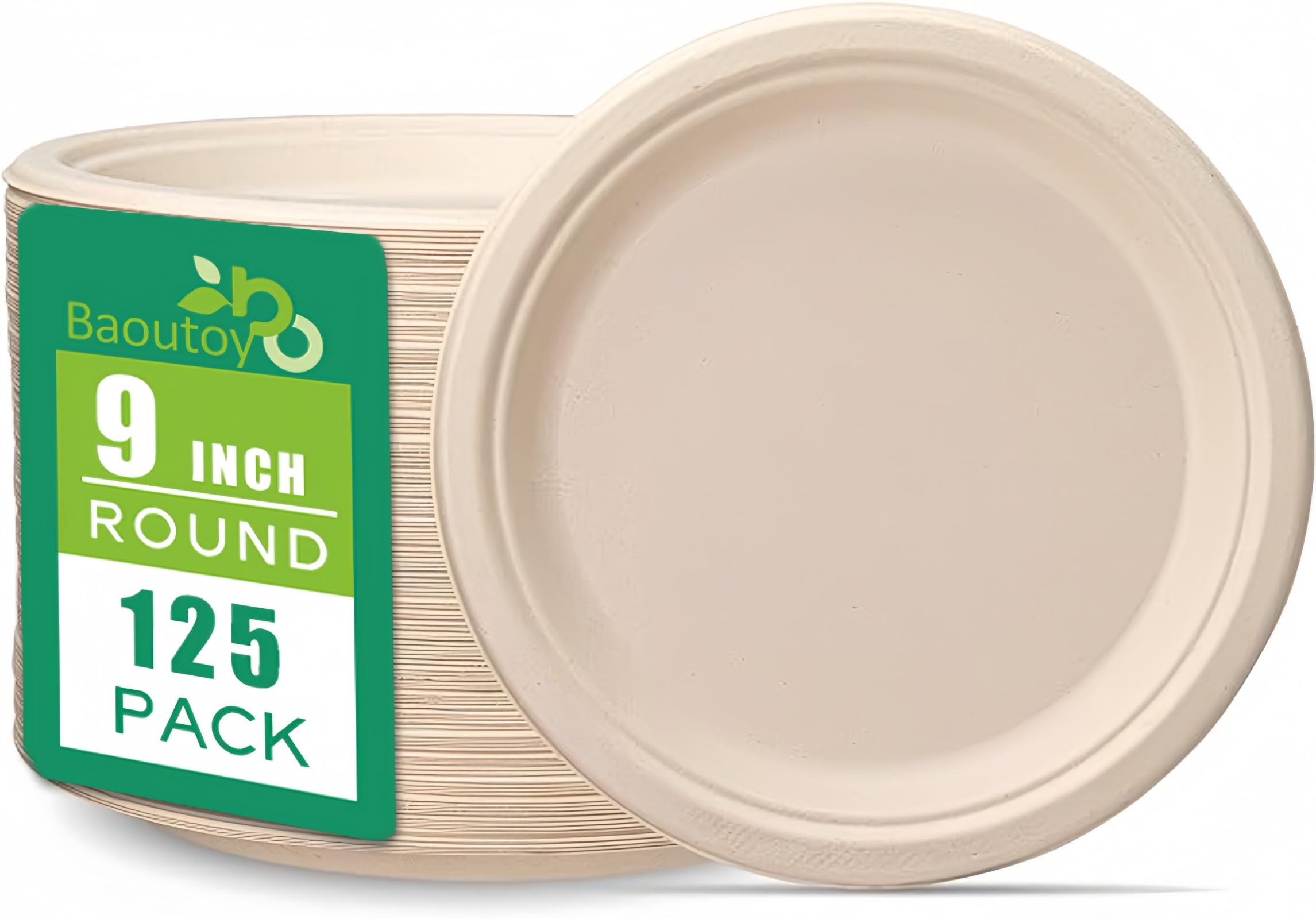 Amazon.com: Baoutoy 100% Compostable Paper Plates｜ Biodegradable Plates ...