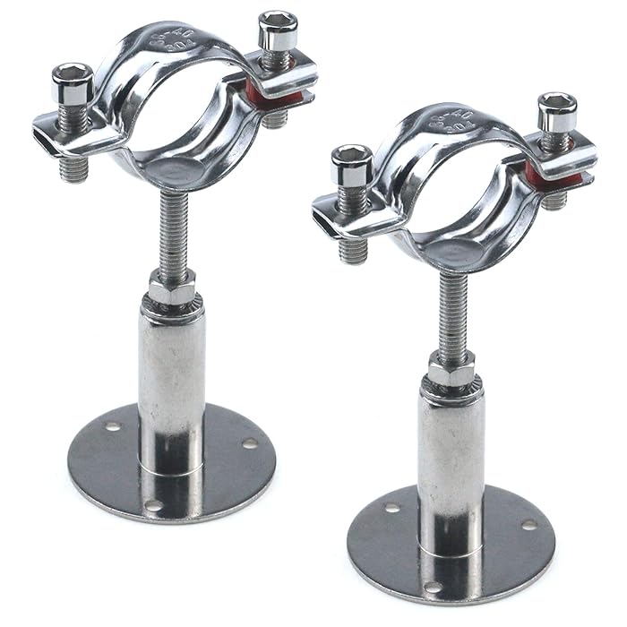 Buy Quluxe 2 Pcs Stainless Steel Wall Mount Ceiling Mount Pipe Supports ...