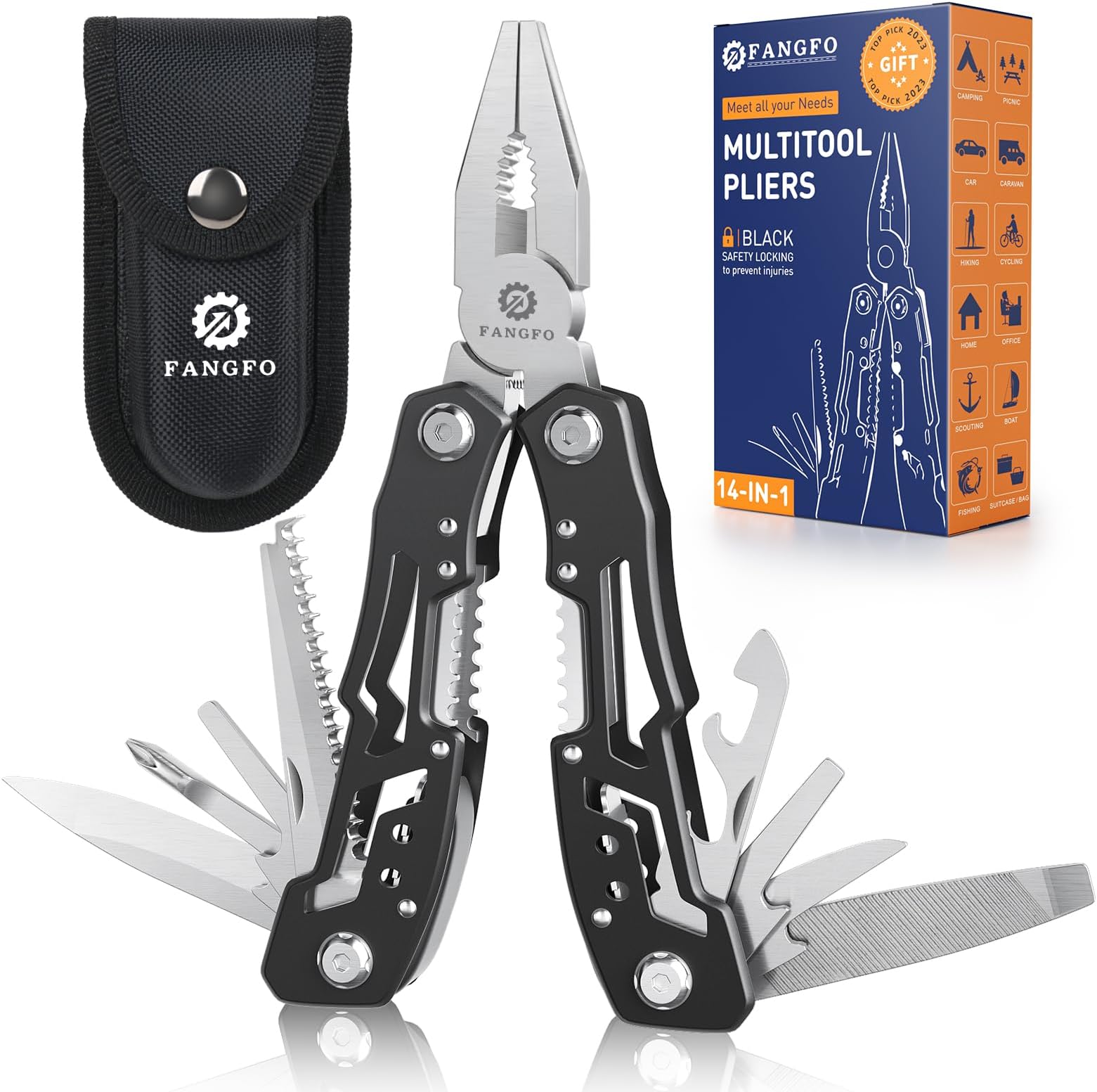 14-in-1 Multitool with Safety Locking, Professional Stainless Steel ...
