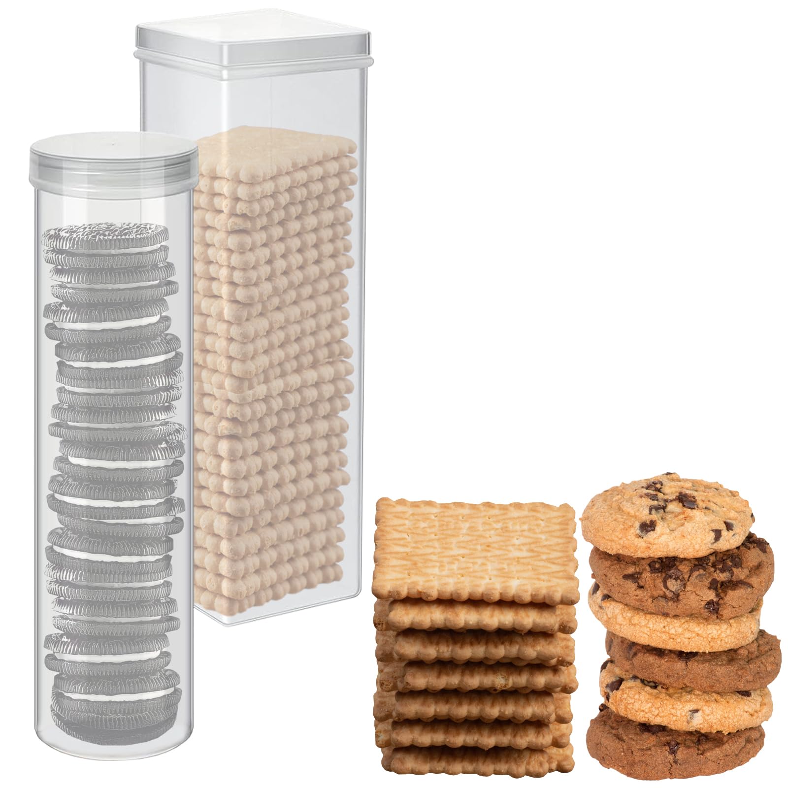 Home-X Set of 2 Cracker and Cookie Storage Containers - Crush-Proof ...
