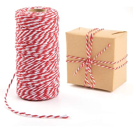 Amazon.com: 656 Feet Red and White Christmas Twine - Durable Christmas ...
