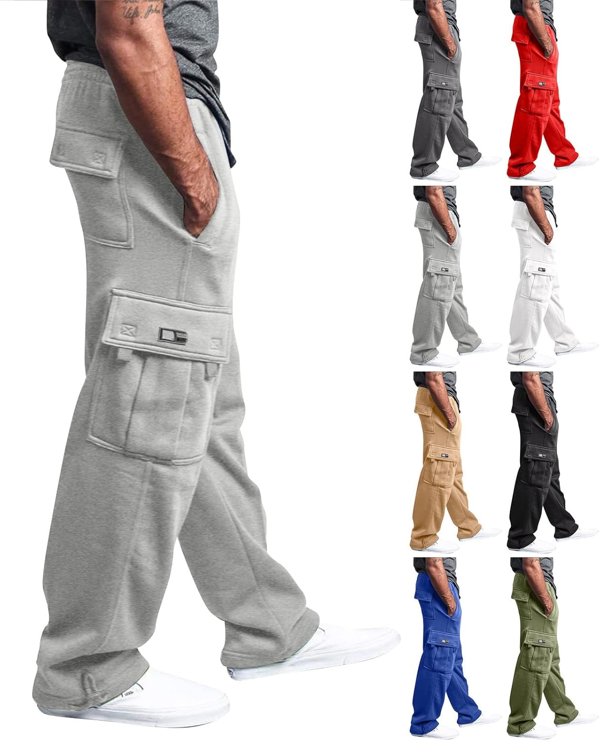 Amazon.com: Cargo Sweatpants for Men Oversized Wide Leg Sweatpants ...
