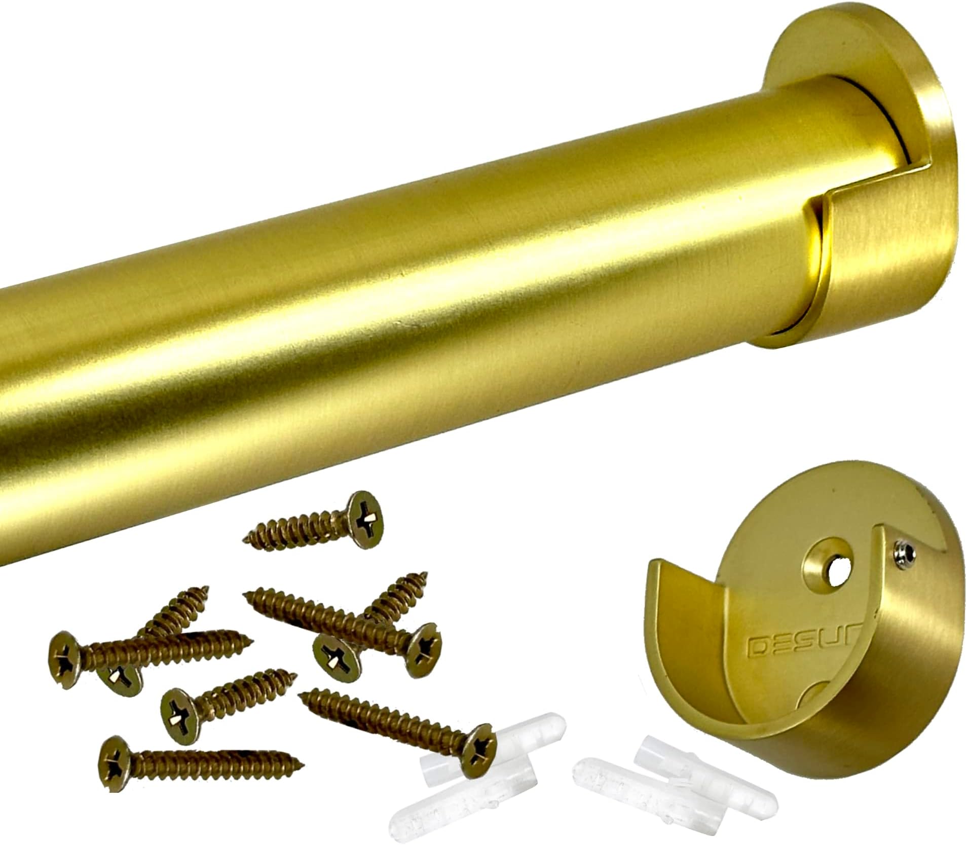 Amazon.com: CUSTOM CUT | Up to 36" | HEAVY DUTY Satin Brass Closet Rod ...