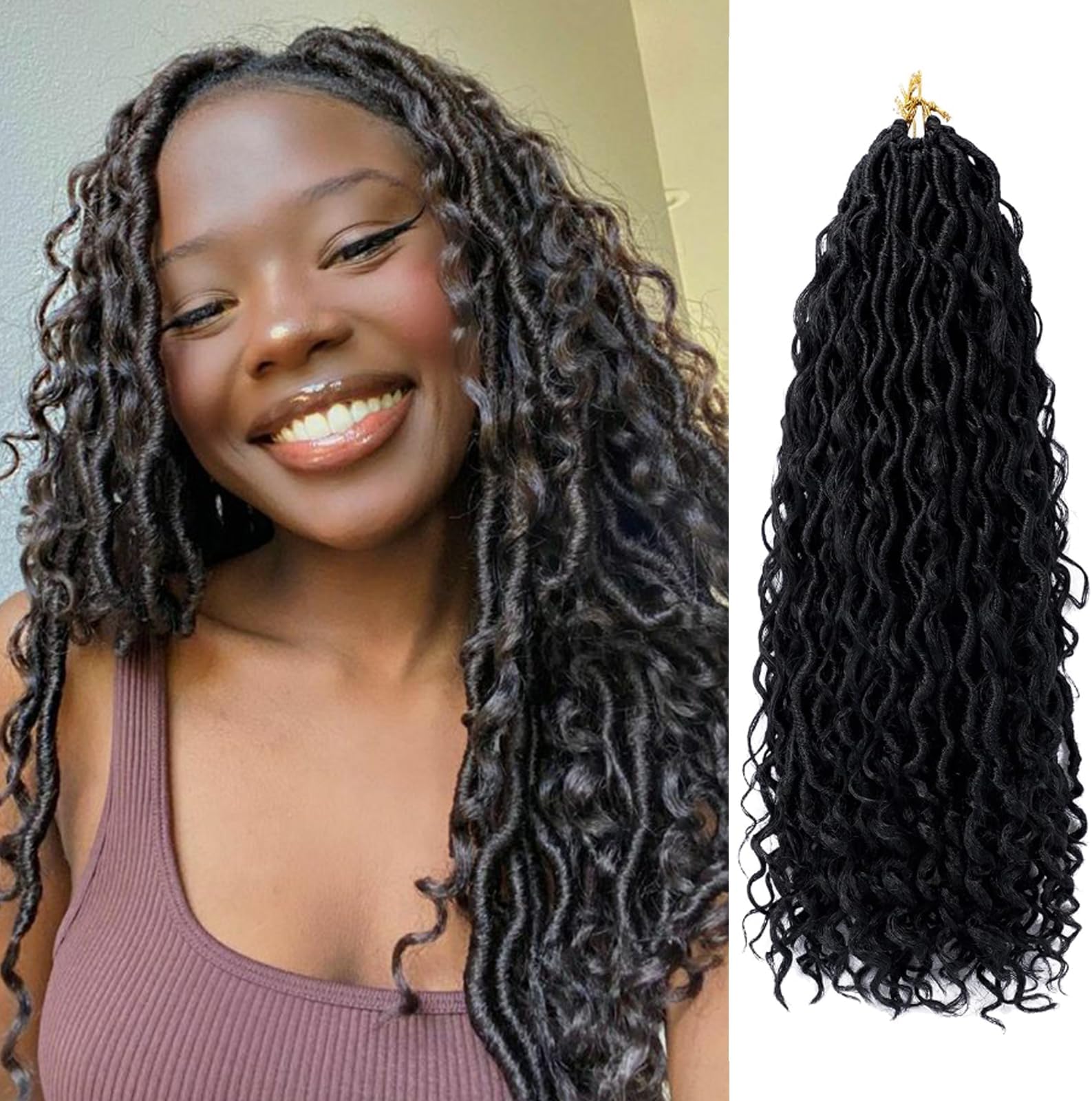Amazon.com : Goddess Locs Crochet Hair 18 Inch Faux Locs Crochet Hair ...