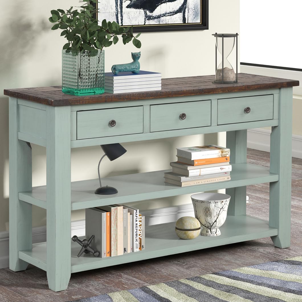 Amazon.com: Console Table, Modern Entryway Table with 3 Storage Drawers ...