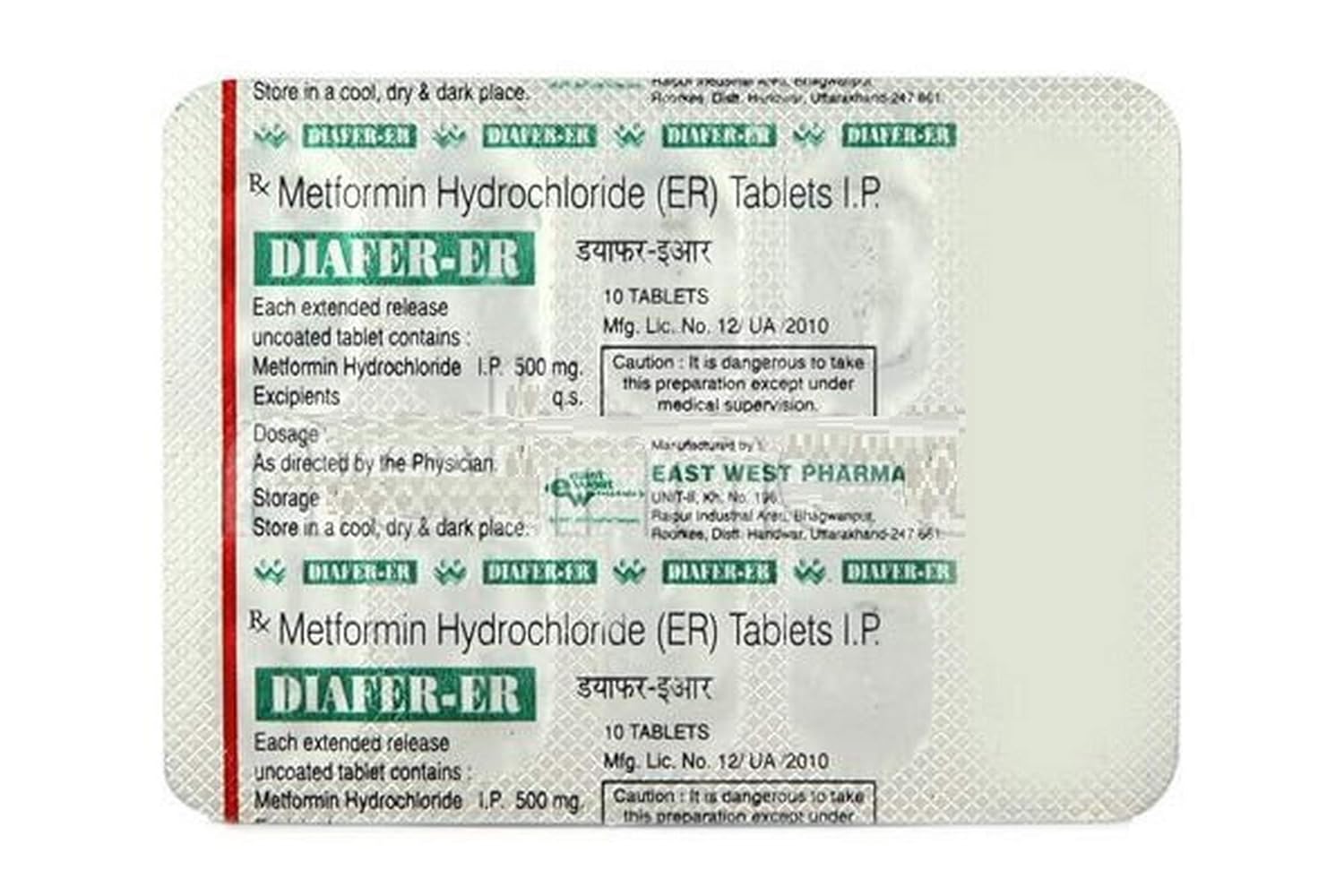 Diafer-Er 500 Mg - Strip of 10 Tablets : Amazon.in: Health & Personal Care