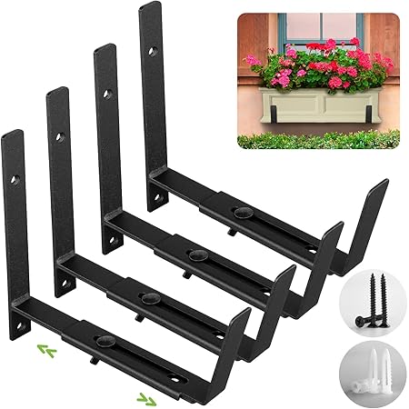 Amazon.com : KEYDOLA Window Box Brackets, Adjustable Planter Box ...