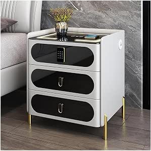 POCHY Smart Nightstand Wireless Charging Station End Table Led Bedside ...