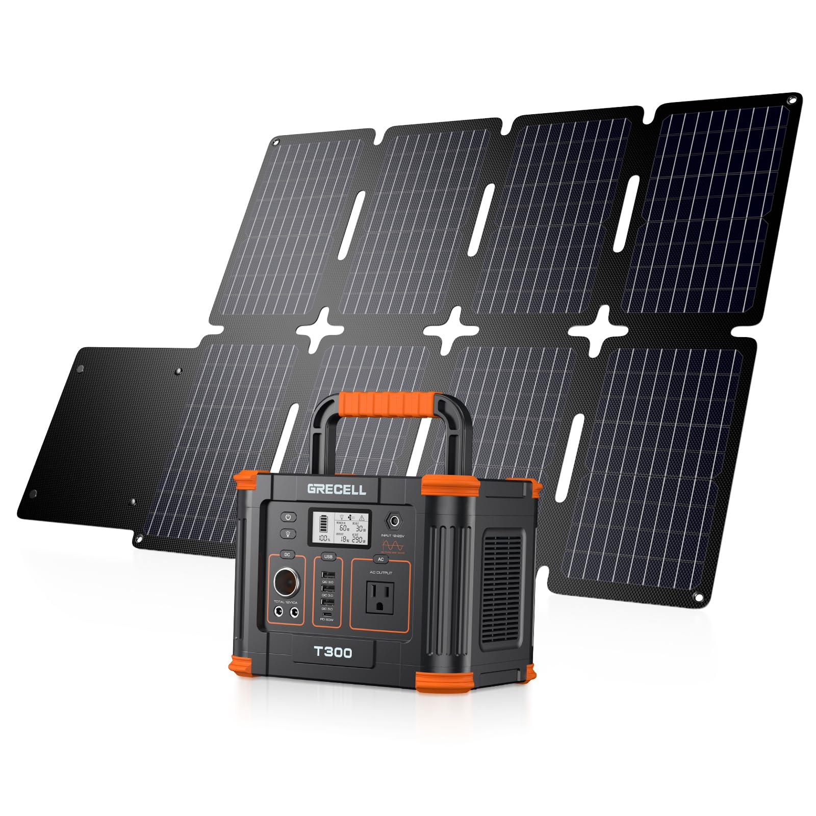 Amazon.com: Portable Power Station 300W (Peak 600W) with 80W Foldable ...