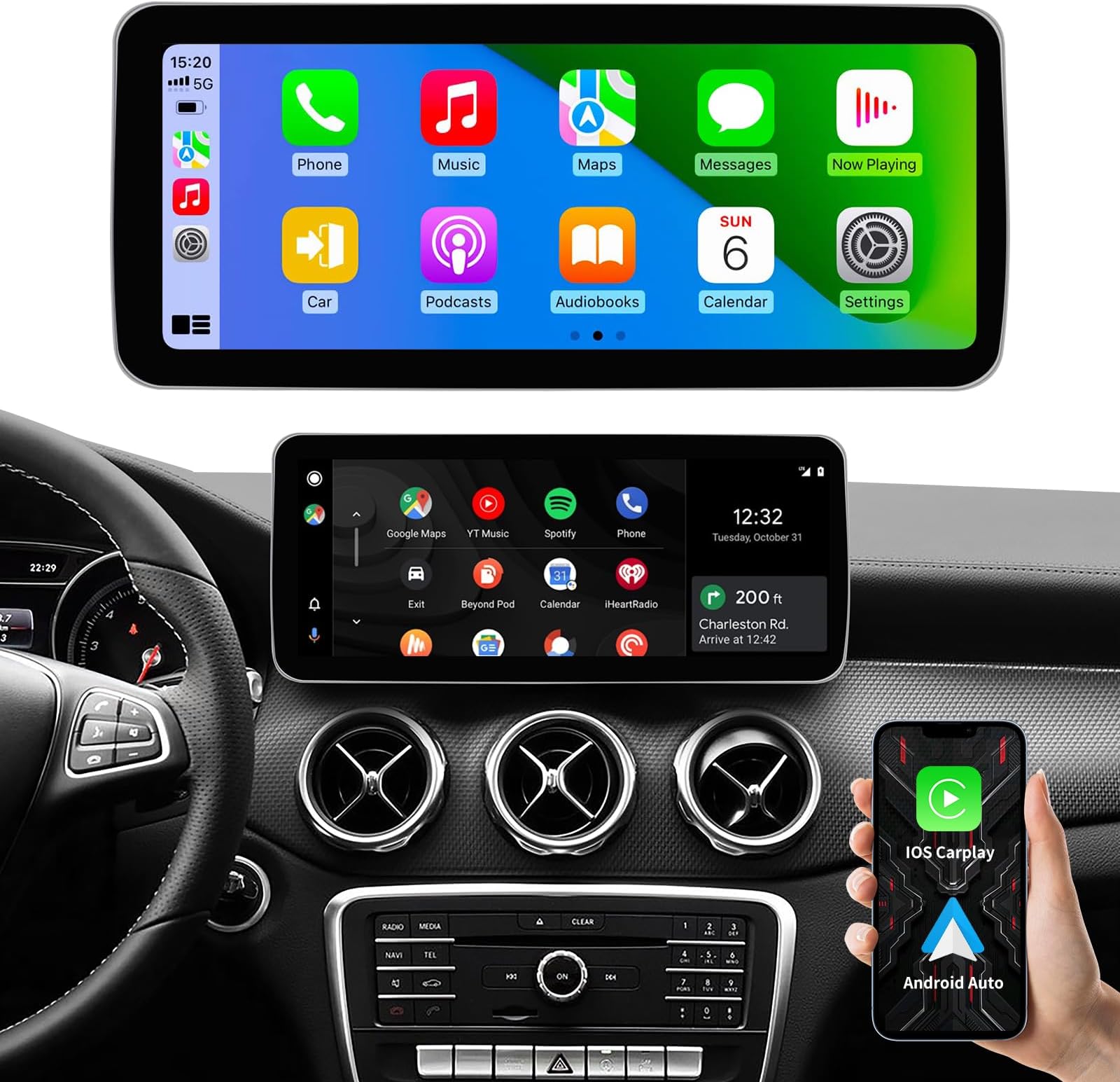 Amazon.com: Android 13 Car Radio Touchscreen 12.3" Car Stereo for ...