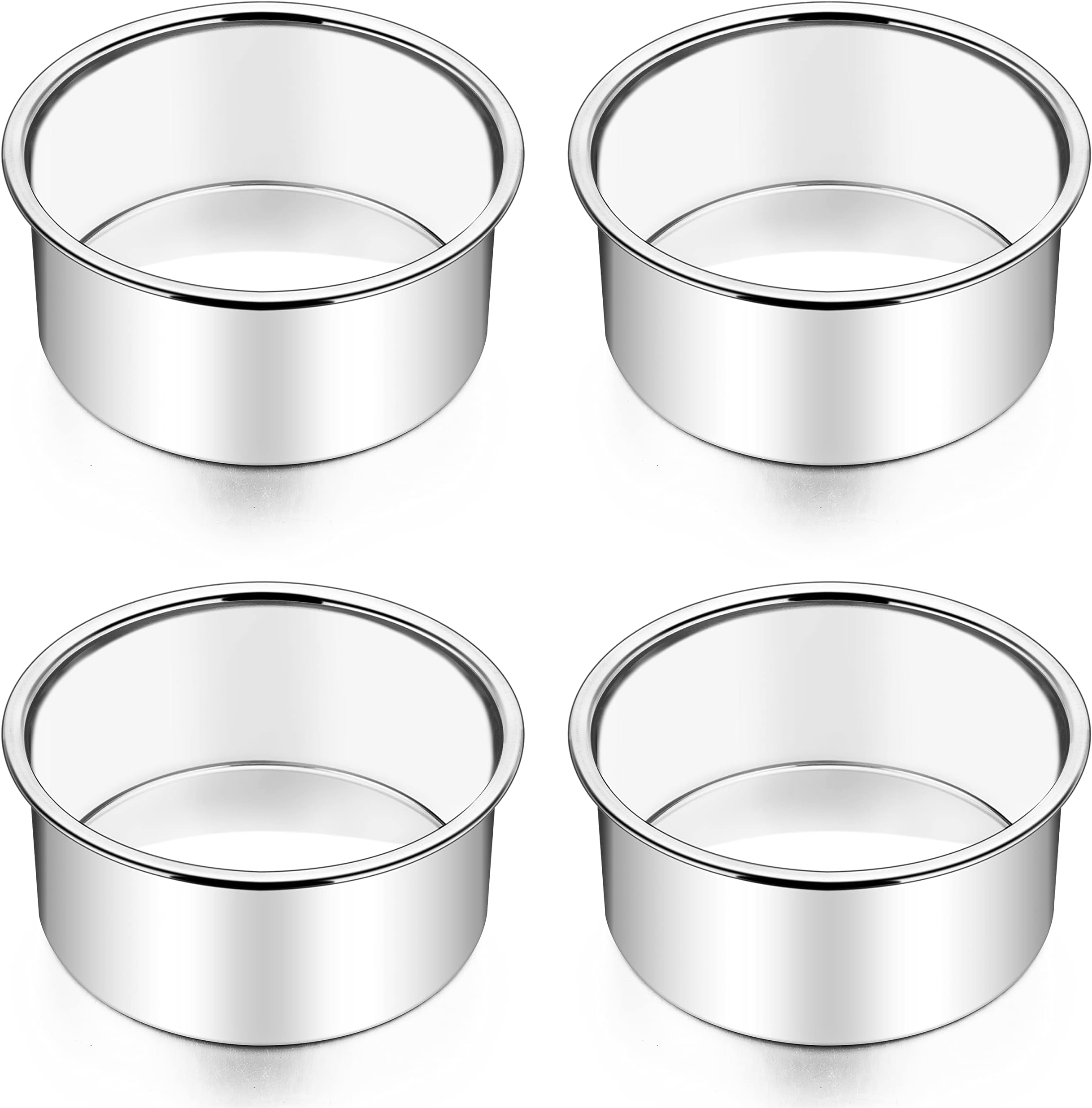 Onader 4 Inch Cake Tin, Stainless Steel Layer Cake Pans Set of 4, Mini ...
