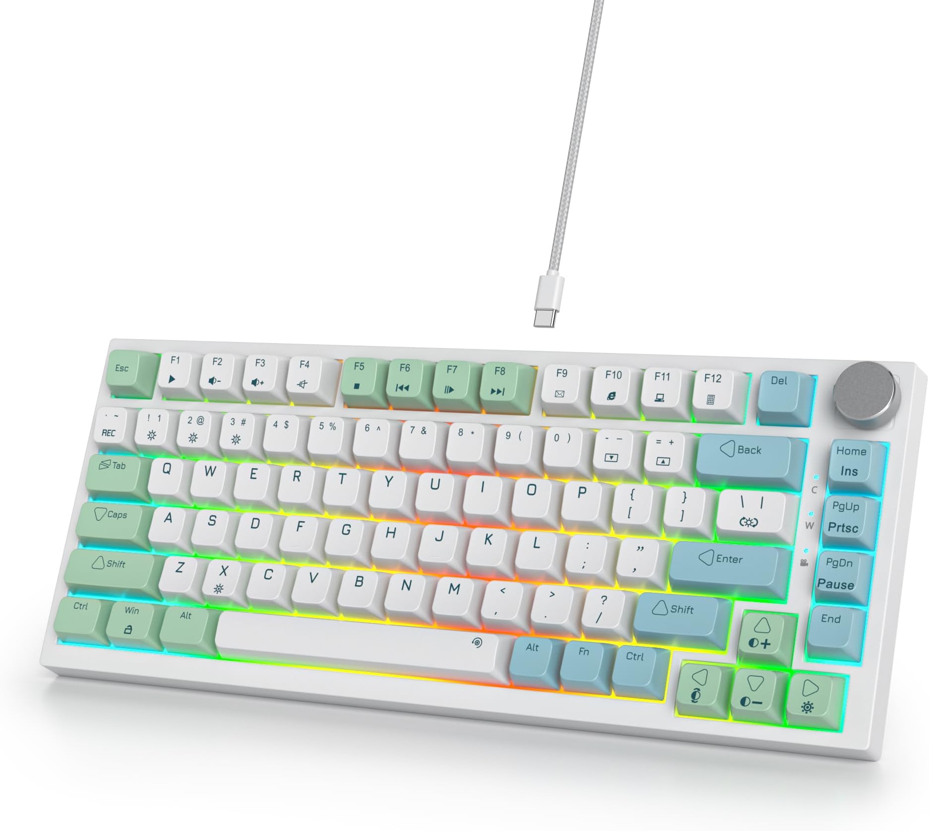 SOLIDEE Wired Mechanical Gaming Keyboard 75%, Hot-swappable Mechanical ...
