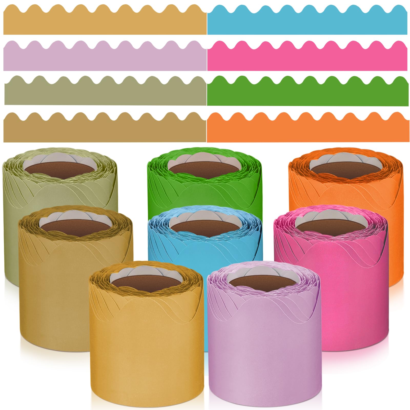 Amazon.com : 8 Rolls Scalloped Bulletin Board Borders - 262.4 Feet ...