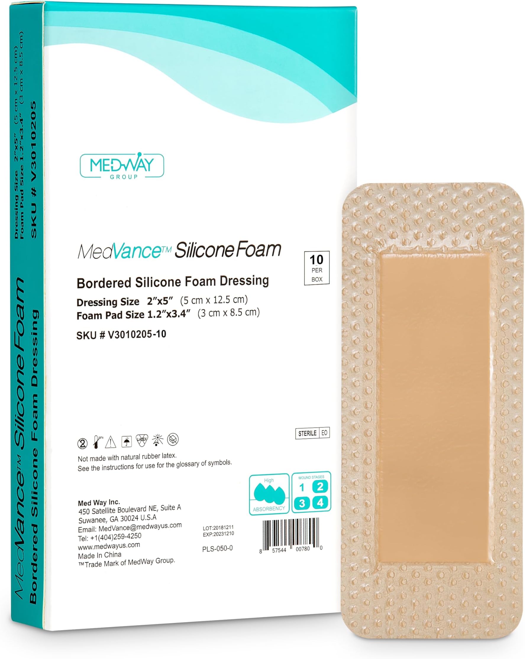 Amazon.com: MedVanceTM Silicone - Bordered Silicone Adhesive Foam ...