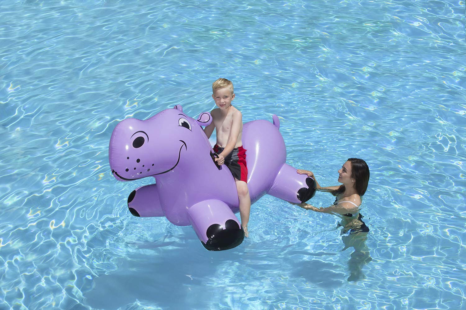 Snapklik.com : Poolmaster Happy Hippo Inflatable Pool Float Rider