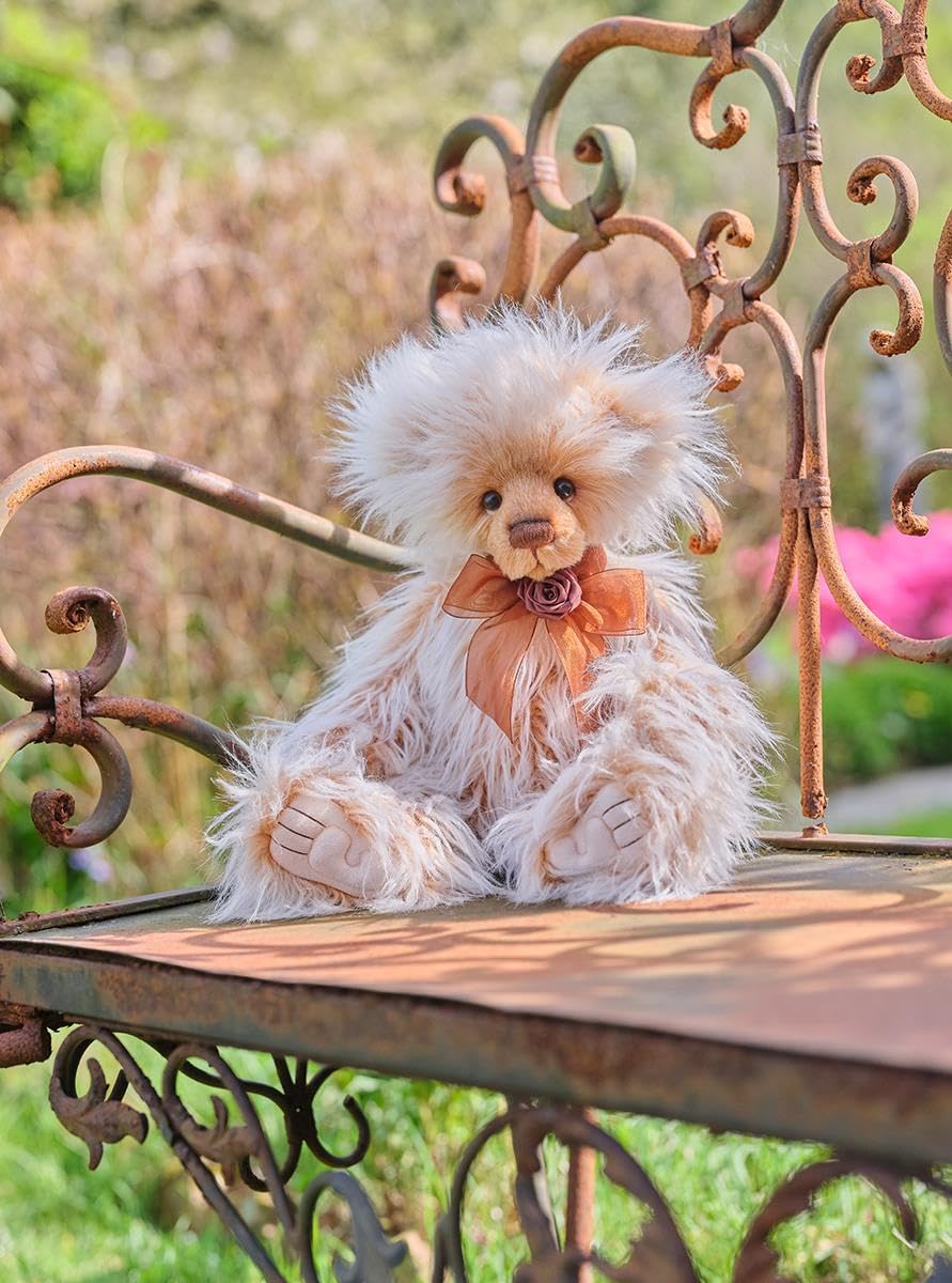 Charlie Bears Ari Teddy Bear Soft Long Pile Plush with Bow Collectable ...