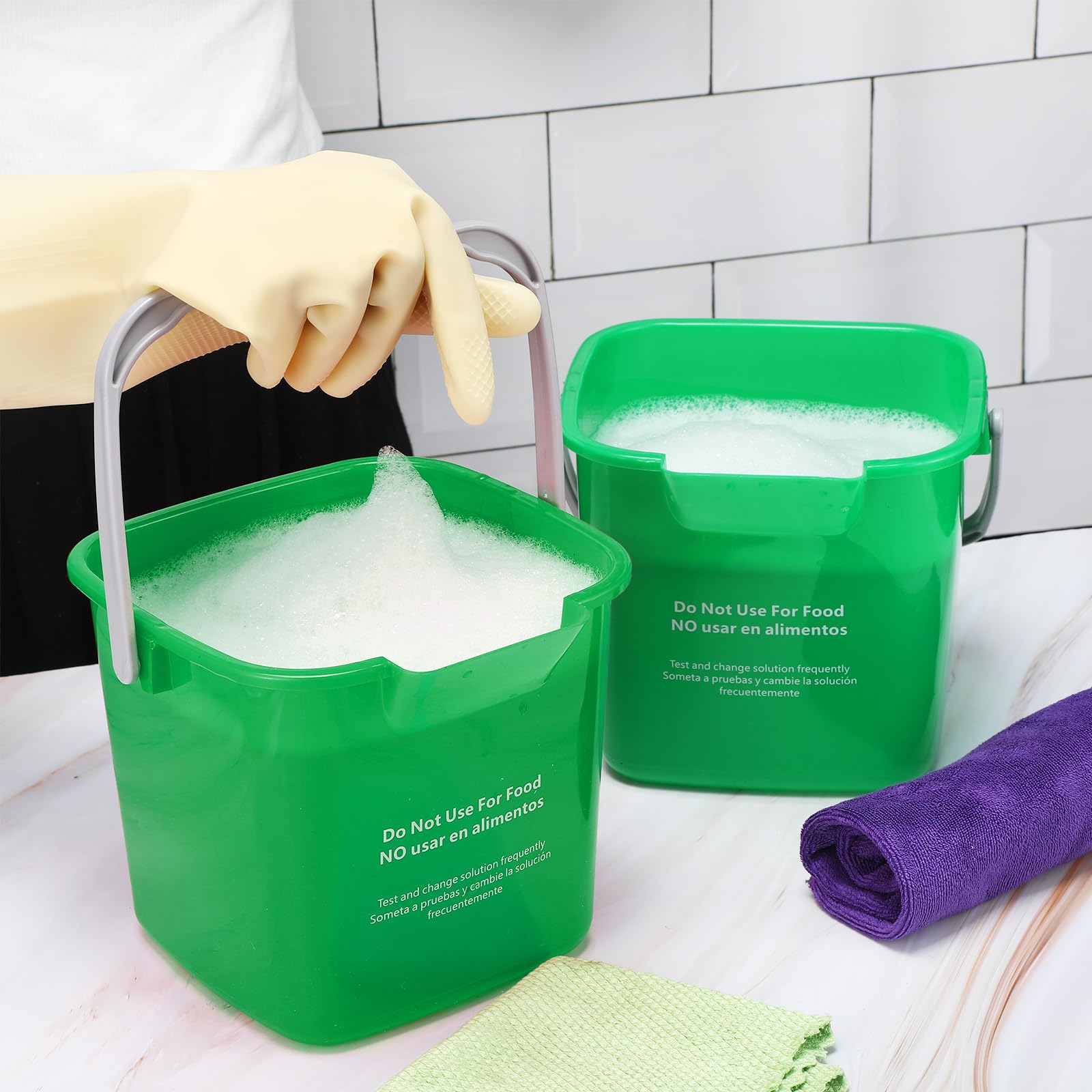Snapklik.com : Roshtia 6 Pcs 3 Quart Cleaning Bucket Small Sanitizing ...