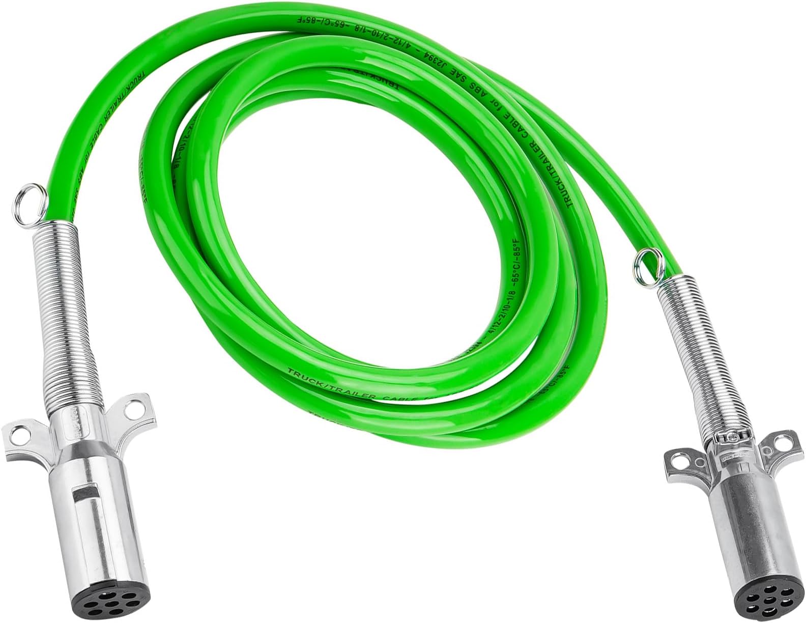 Amazon.com: 12 Feet 7 Way ABS Coiled Trailer Cord, Heavey Duty ...