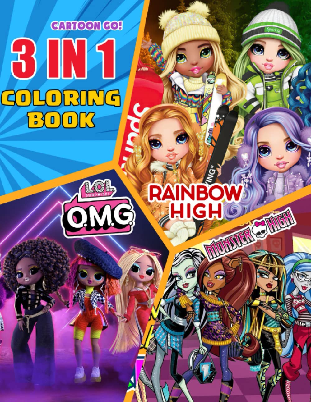 Buy 3 IN 1 Coloring Book: Relax And Refresh Yourself With Various ...