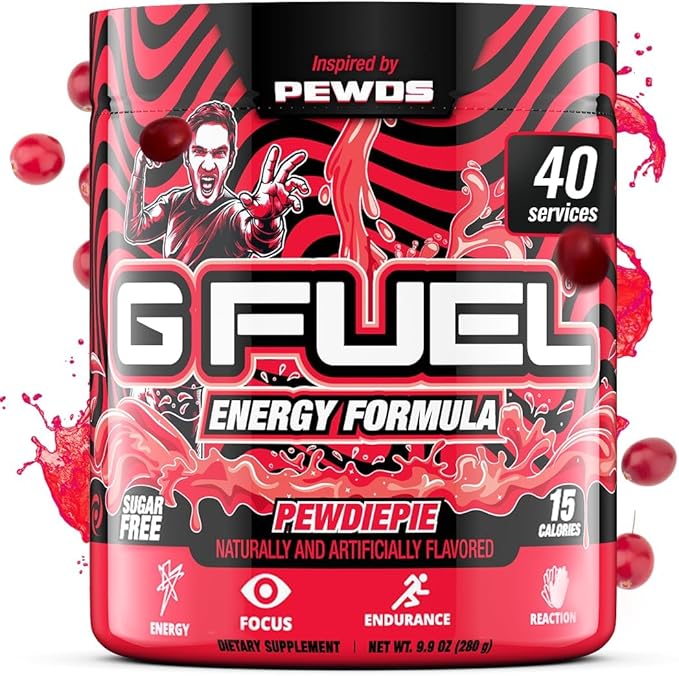 Amazon.com: G Fuel PewDiePie Energy Drink Powder, Pre Workout Caffeine ...