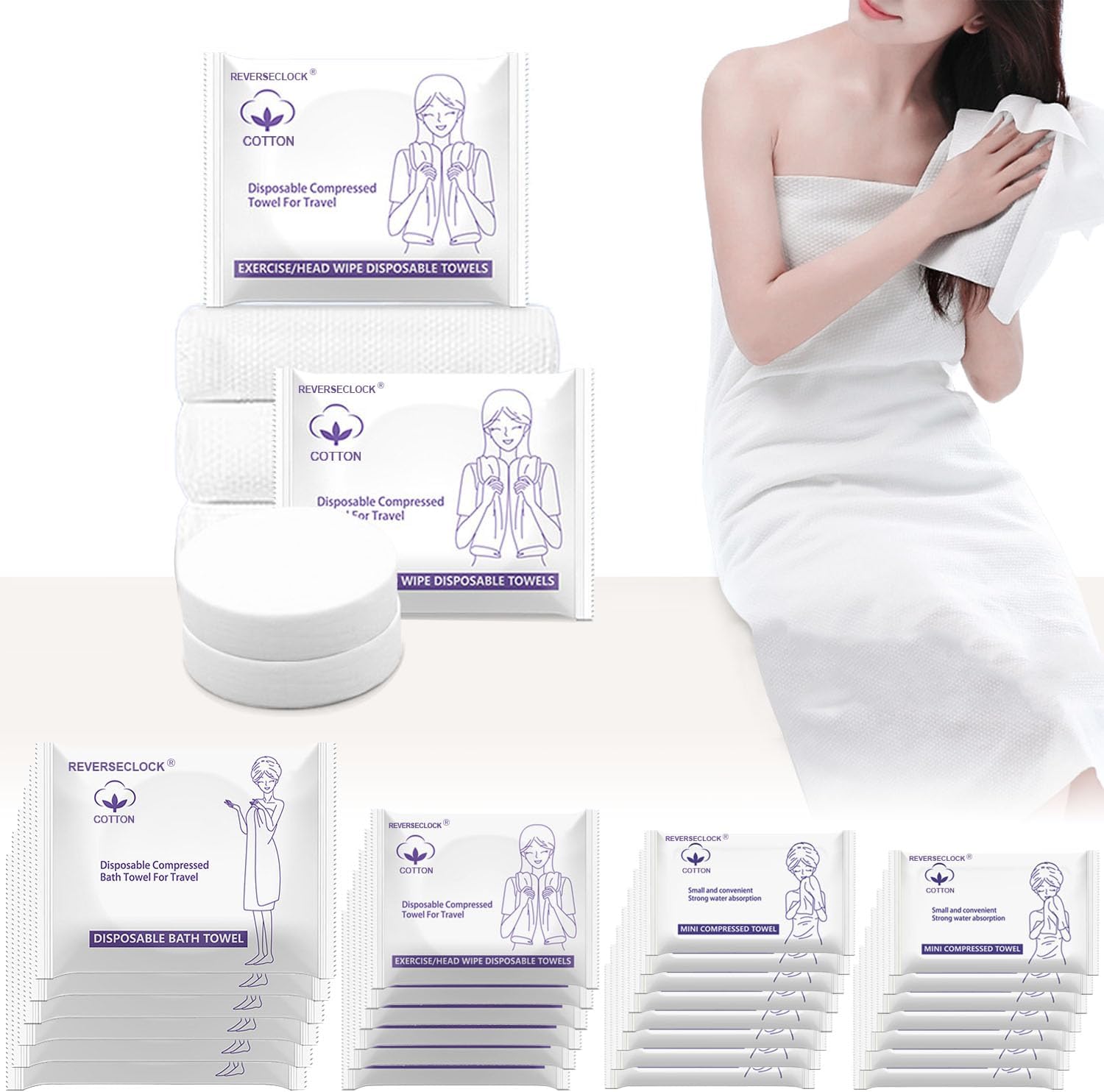 Amazon.com: Disposable Towel Set Compressed Towels Large Bath Towel ...