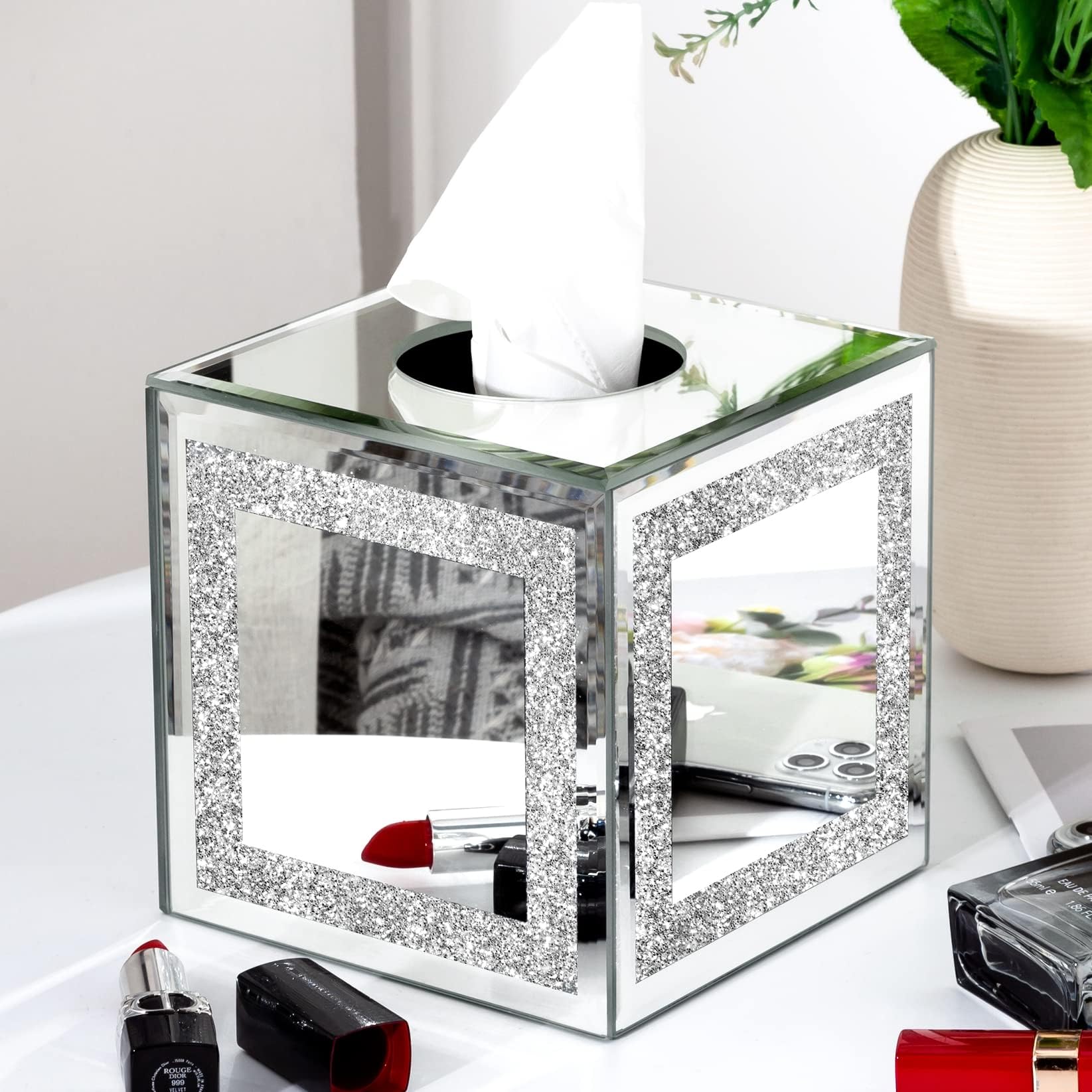 Amazon.com: Godinger Dublin Crystal Tissue Box : Home & Kitchen