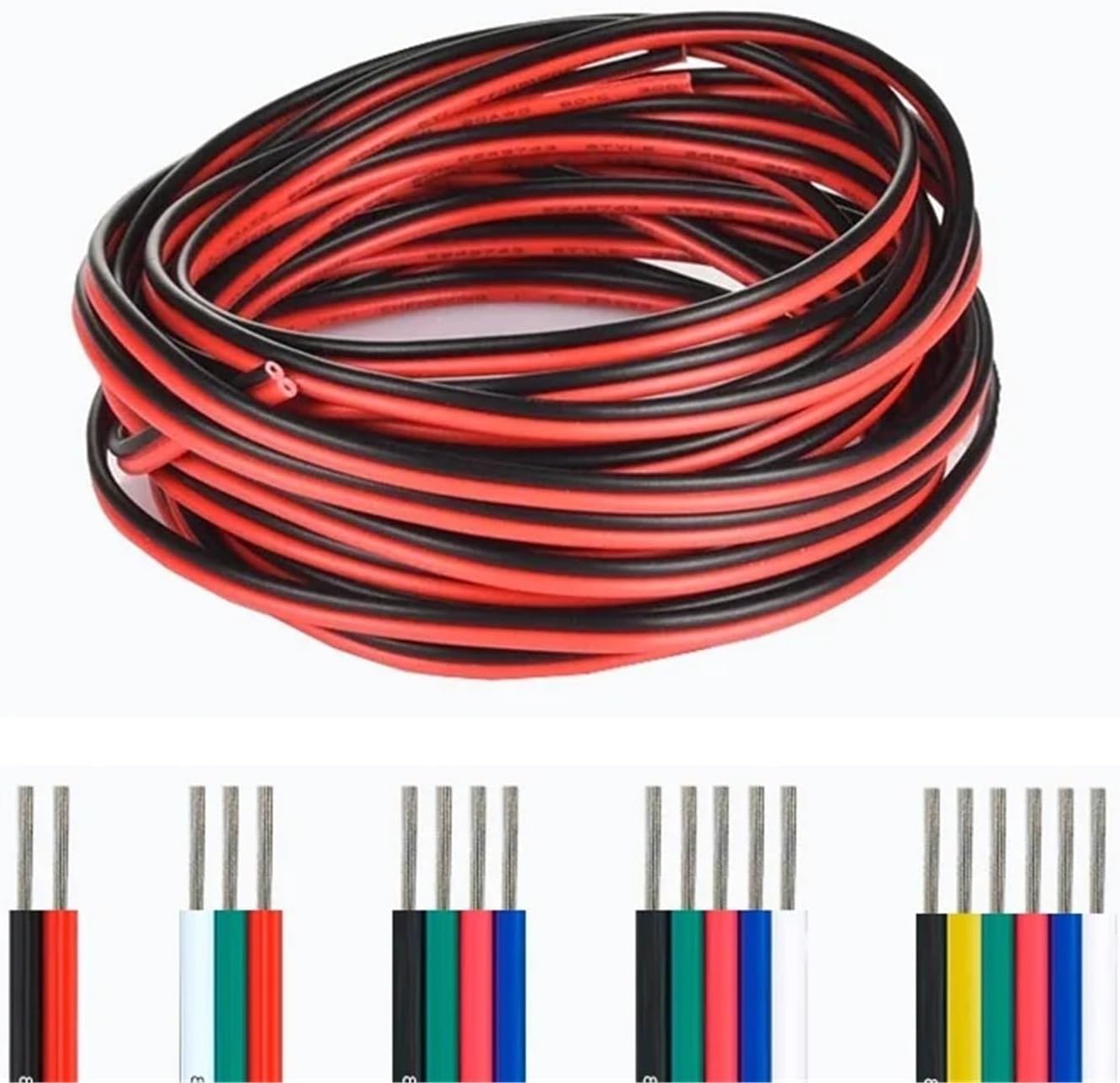 Amazon.com: Wire and Cable 2/3/4/5/6Pin Led Strip Wire 22 20 18 AWG ...