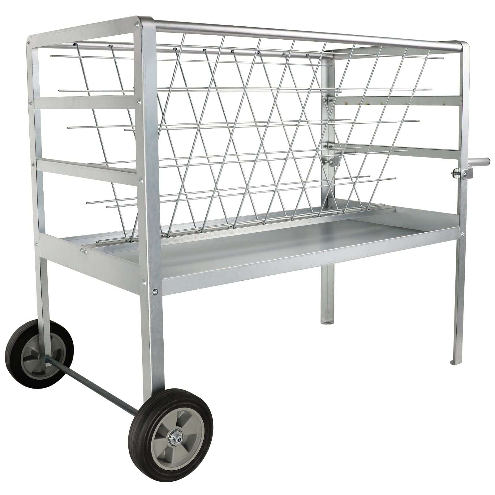 Amazon.com : Solution4Patio Galvanized Steel Livestock Feeder W/Wheels ...