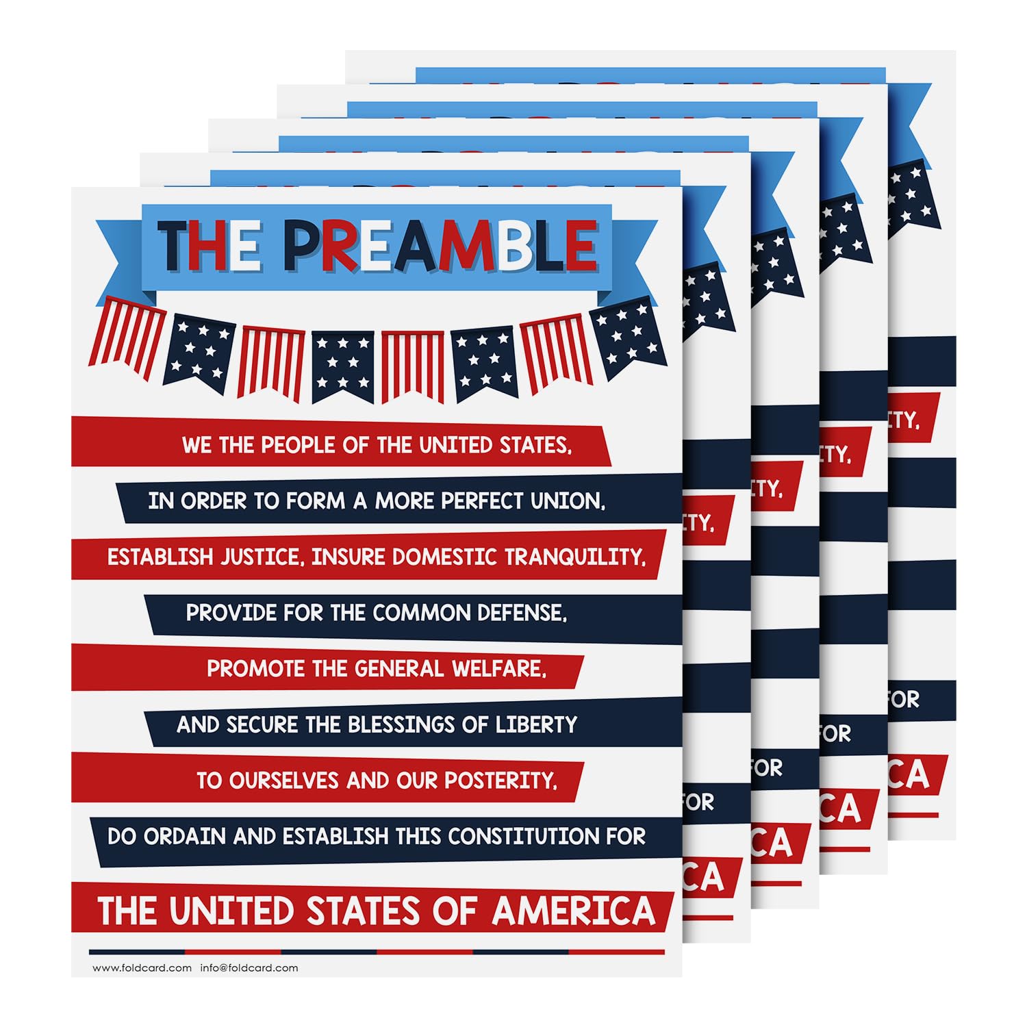 Amazon.com: The Preamble USA Educational Posters for Kids – Classroom ...
