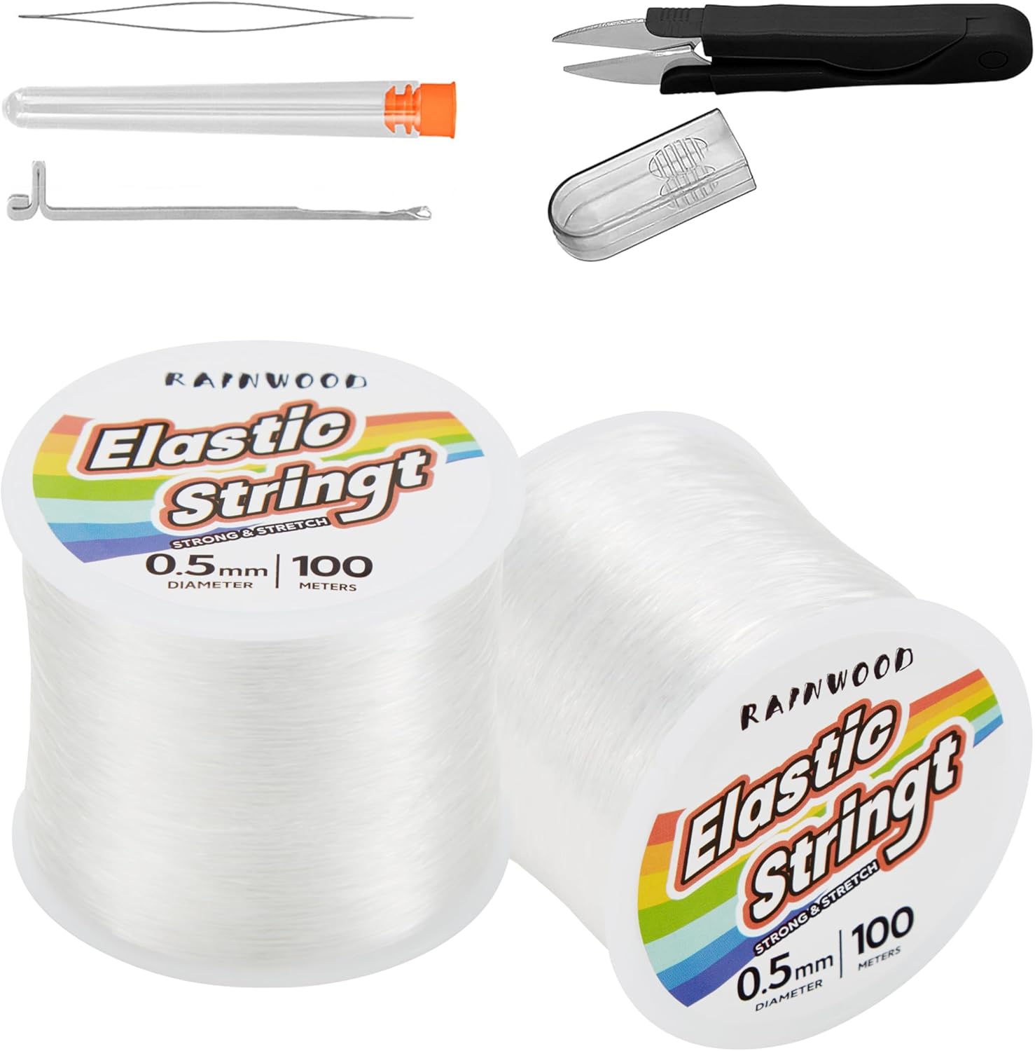 Amazon.com: Elastic Bracelet String Cord Kit: 2 Rolls of 200m (0.5mm ...