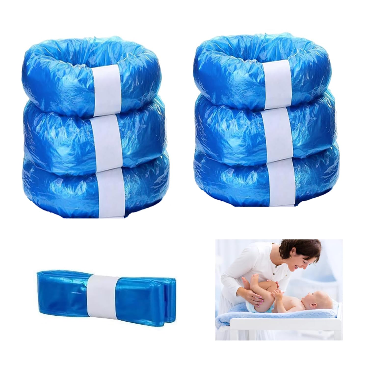 6-Pack Nappy Bin Refill Bags, Durable Diaper Pail Refill Fit for Genie ...