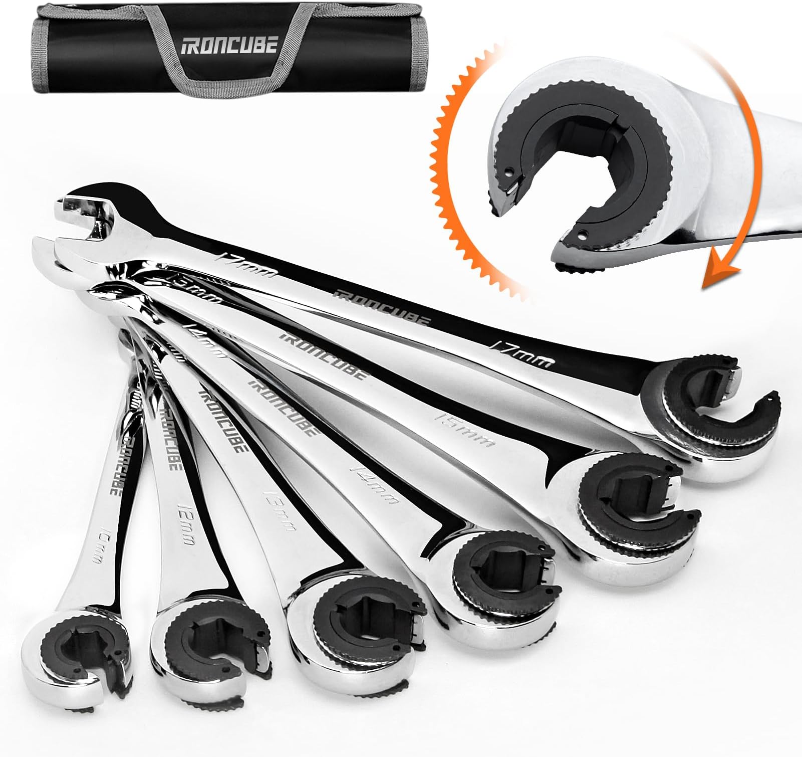 VIM 5 PC. 1/2'' DR. LARGE RATCHETING FLARE NUT WRENCH SET - Amazon.com