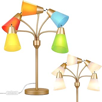 Medusa LED Table Lamp for Bedroom, Multi Head 5 Shade Modern Bedside ...