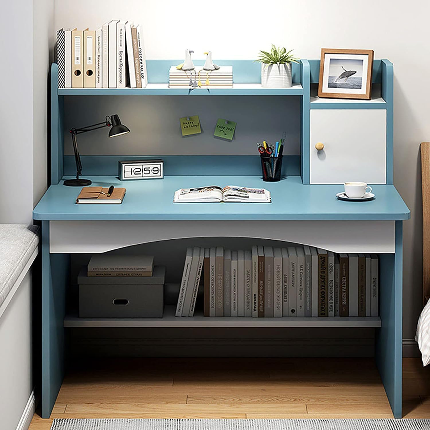 Computer Desk with Storage Shelves,Home Office Desks Modern Simple ...